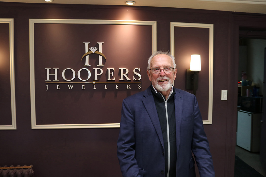 Ron Hooper, president of Hooper's Jeweller's in downtown Bowmanville, Ont. on Oct. 24, 2024 ...